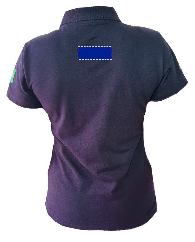 Polo Baby Look Piquet Azul Marinho - Mega Uniformes