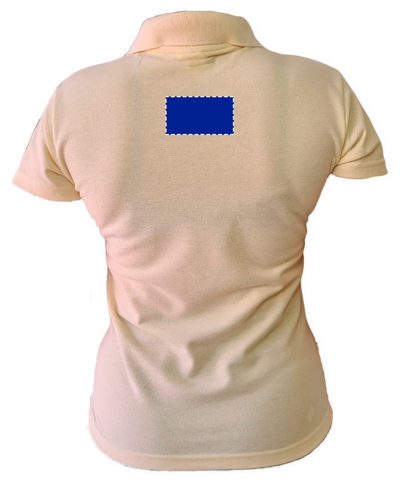 Polo Baby Look Piquet Manga Curta Creme - Mega Uniformes