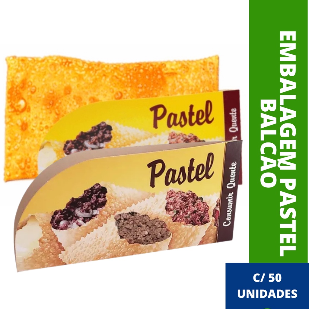Embalagem Pastel Balcão Tradicional - 50 Unidades - Jw Distribuidora