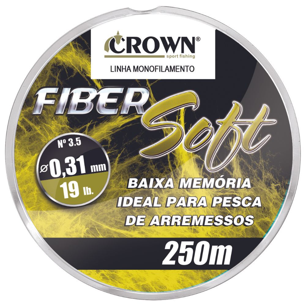 Linha Fiber Soft Yellow Crown Monofilamento - 250 metros - Kai Caiaques