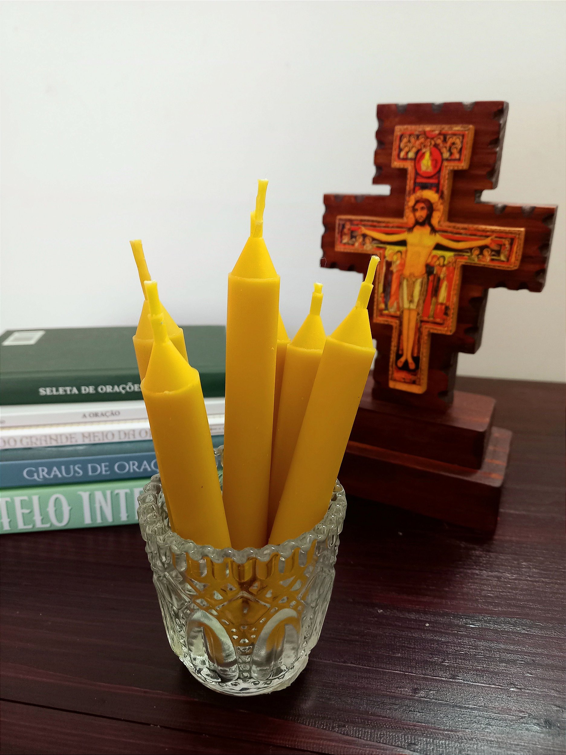 Vela de cera de abelha de oração - 6 unidades - Lux Christus - Velas de ...
