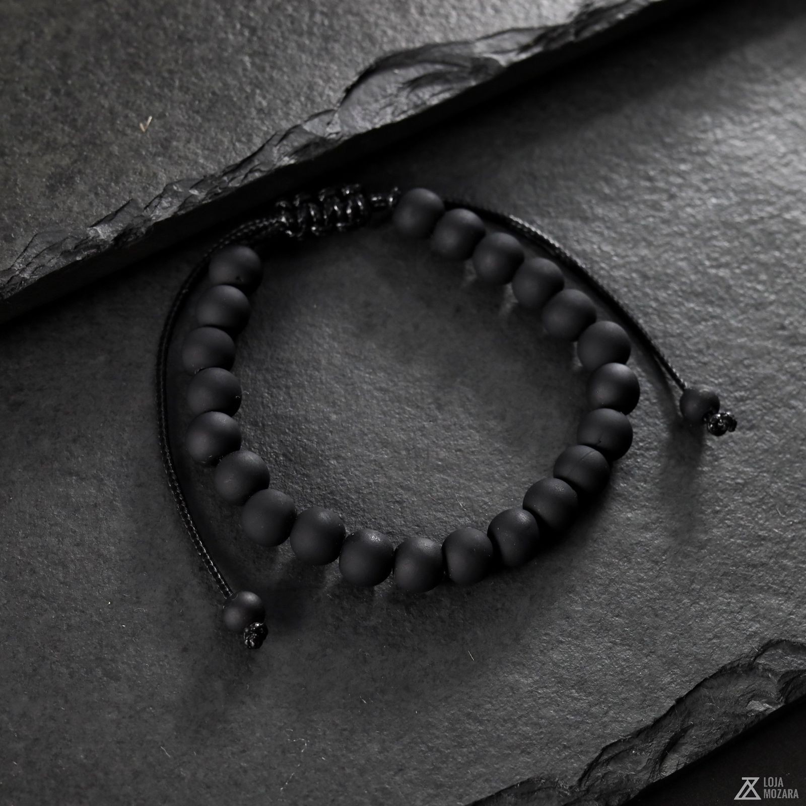 Pulseira Ajustável - Preto Fosco - Loja Mozara