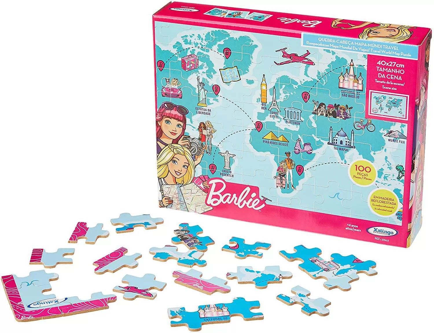 Quebra Cabeça - Mapa Múndi Barbie - 23165 - Xalingo - Real Brinquedos