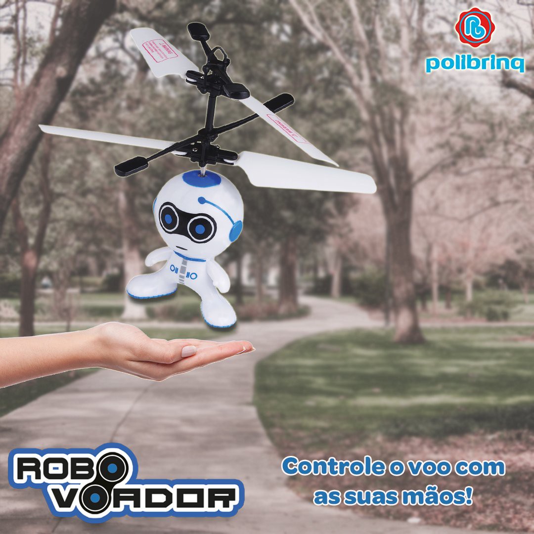 Mini Drone Robô Voador - Comando Infravermelho - 1014 - Polibrinq - Real Brinquedos
