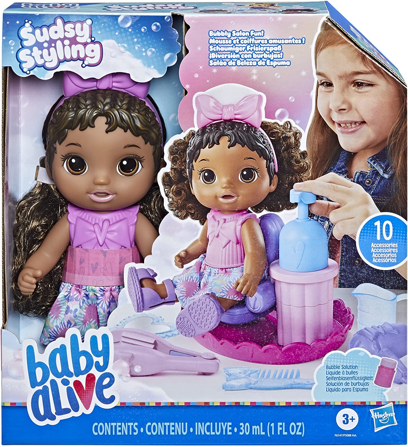 Boneca Baby Alive Sudsy Styling Cabelos Pretos - Negra - F6147 - Hasbr ...