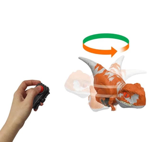 Jurassic World Click Tracker Atrociraptor Laranja - Com Controle - Real ...