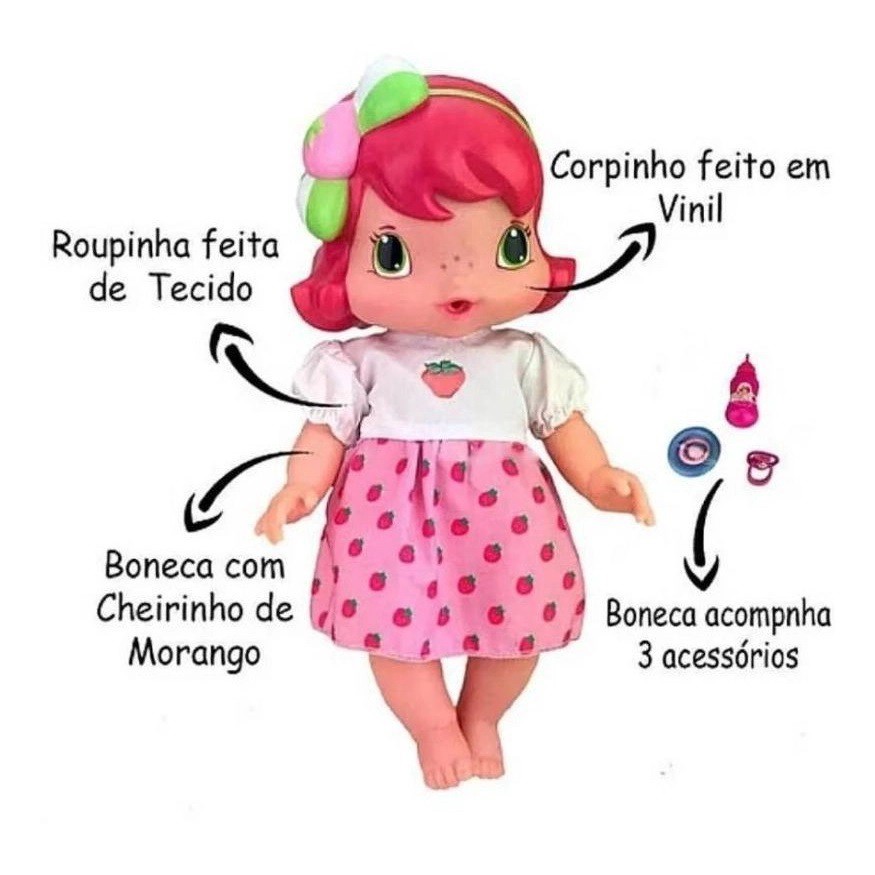 Boneca Moranguinho - Baby Amiguinha - 4008 - Mimo - Real Brinquedos