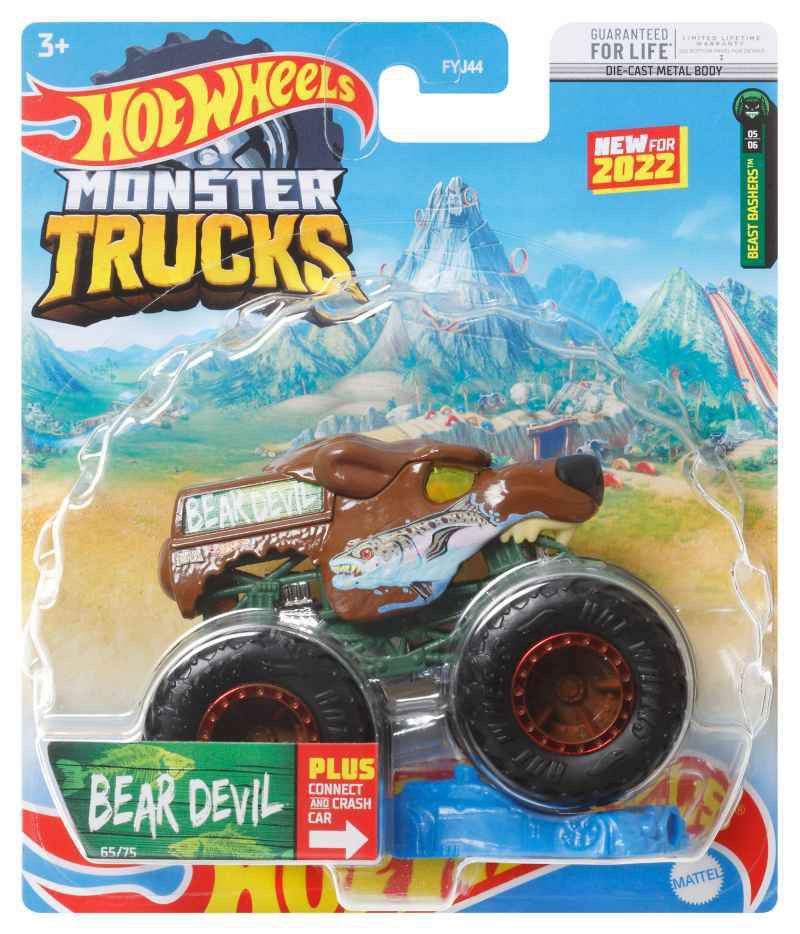 Hot Wheels Monster Trucks 1:64 - Bear Devil - FYJ44 - Mattel - Real ...