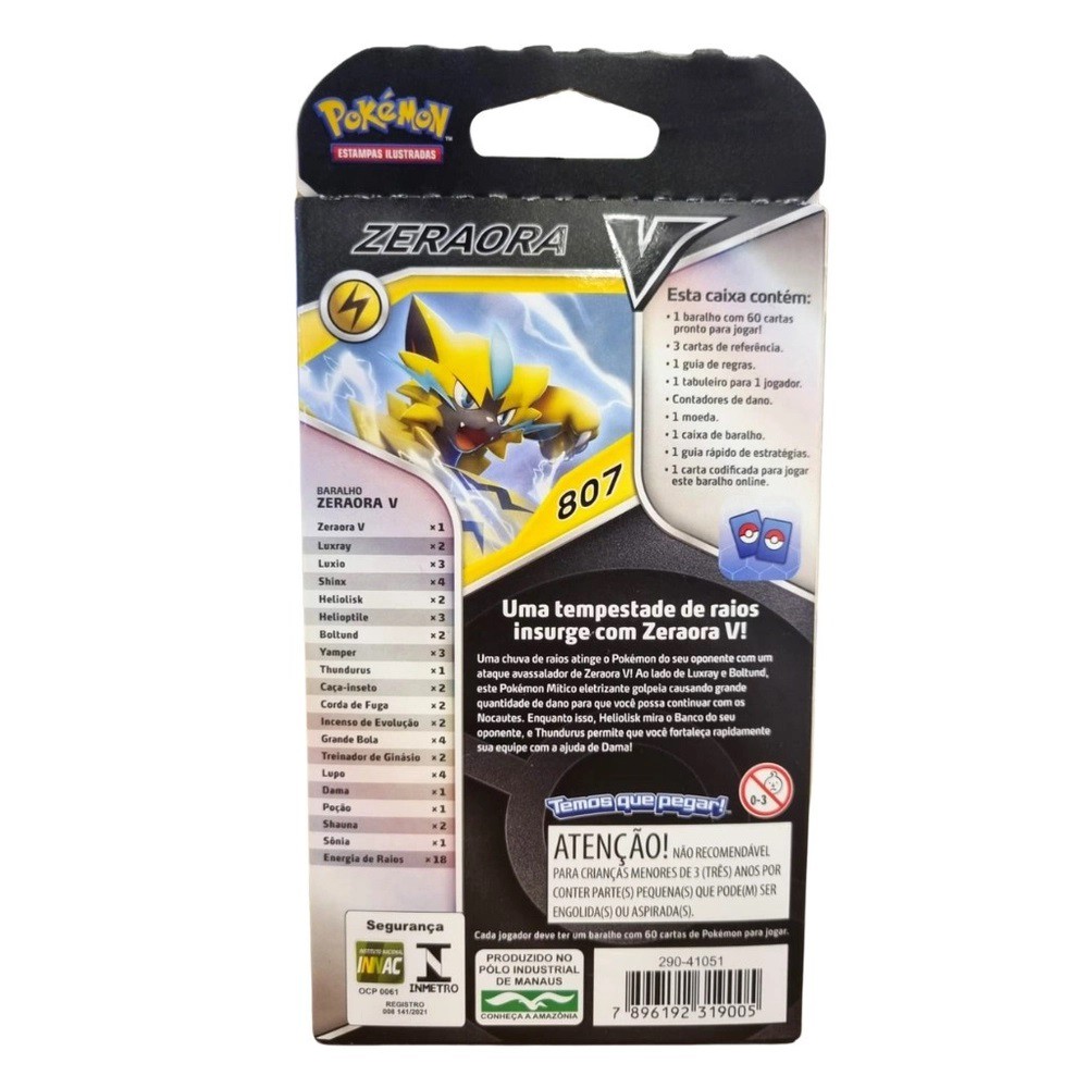 Deck Pokémon - Baralho De Batalha - Zeraora - 31901 - Copag - Real ...