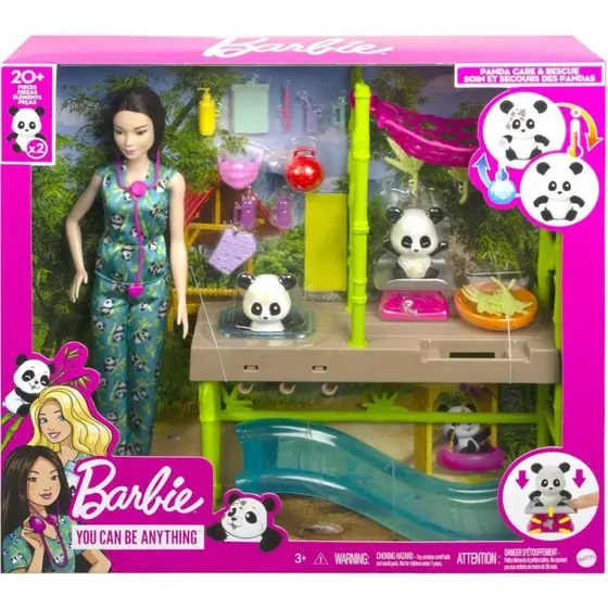 Barbie Profissões Cuidados e Resgate do Panda - HKT77 - Mattel - Real ...