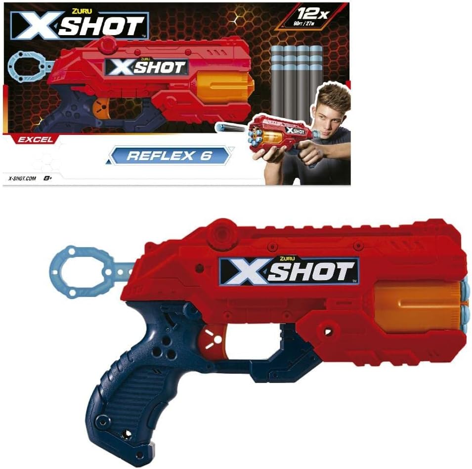 Lançador X-Shot Red - Tk6 - 8 Dardos - 5712 - Candide - Real Brinquedos