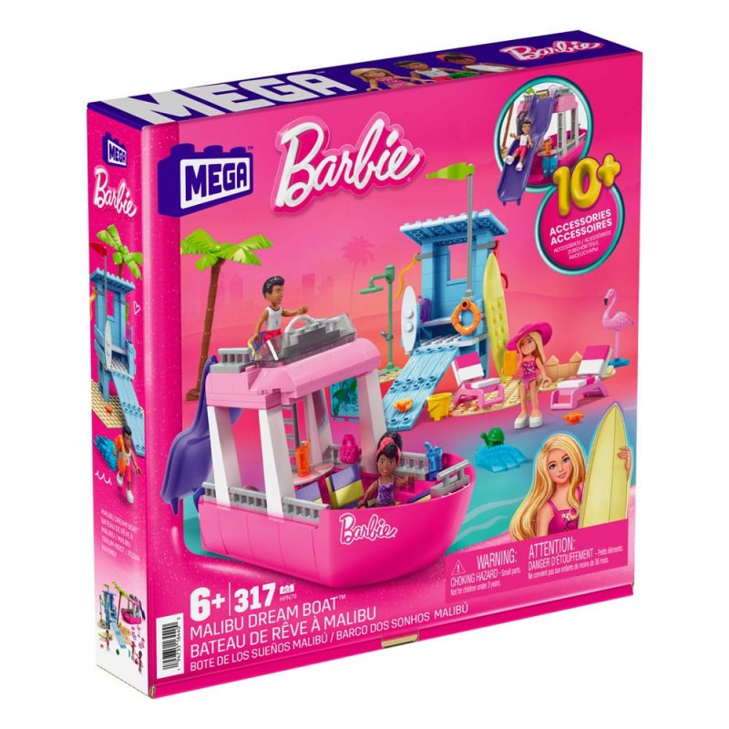 Barbie MEGA Construction Set Malibu Dream Bote - HPN79 - Mattel - Real ...