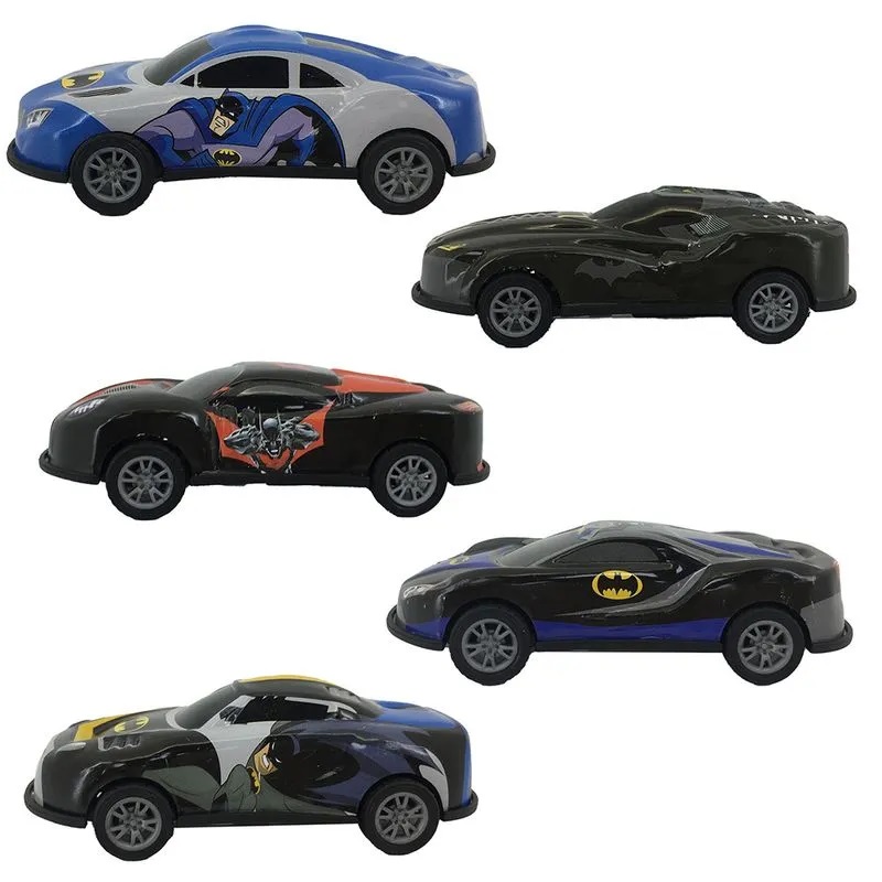 Kit Com 5 Mini Veículos Pull Back Batman - 4620 - Candide - Real Brinquedos