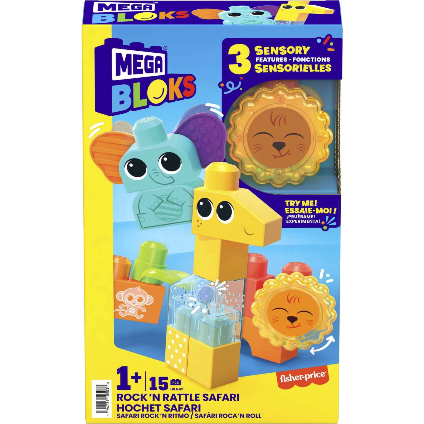 Mega Bloks - Safari Rattle - HKN42 - Mattel - Real Brinquedos