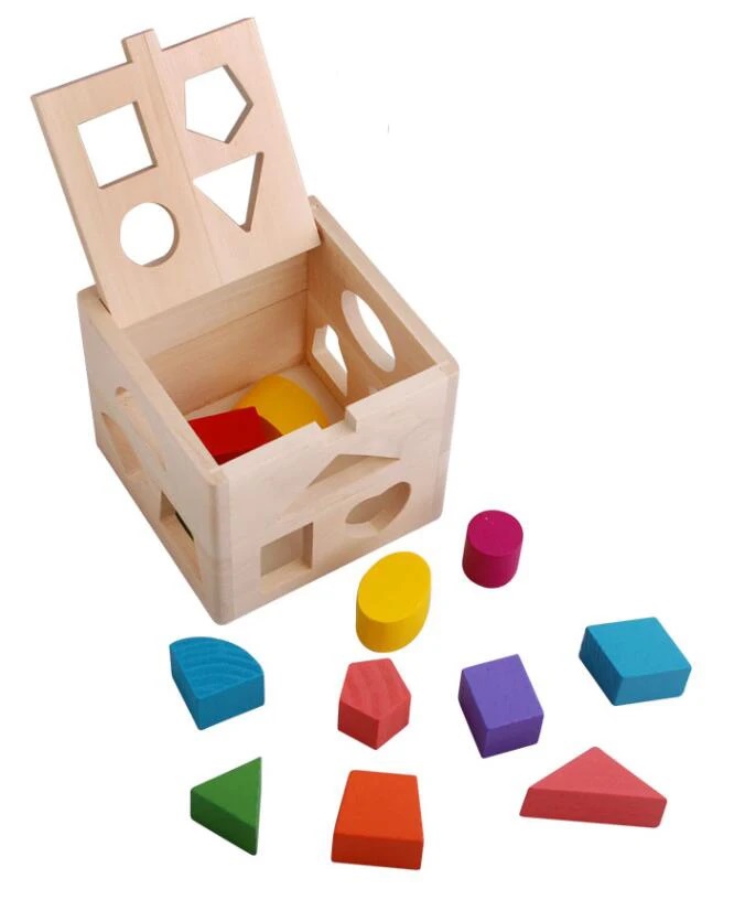 Cubo Encaixe Das Formas MDF - 336.40.99 - Toy Mix - Real Brinquedos