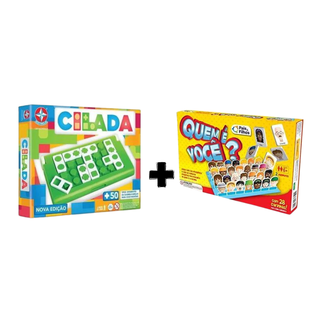 Combo Jogo Cilada + Quem é Você? - Estrela/Pais e Filhos - Real Brinquedos