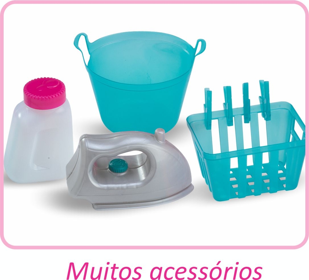 Kit Cozinha Completa Lavanderia Lava & Passa - 8043 - Magic Toys - Real Brinquedos