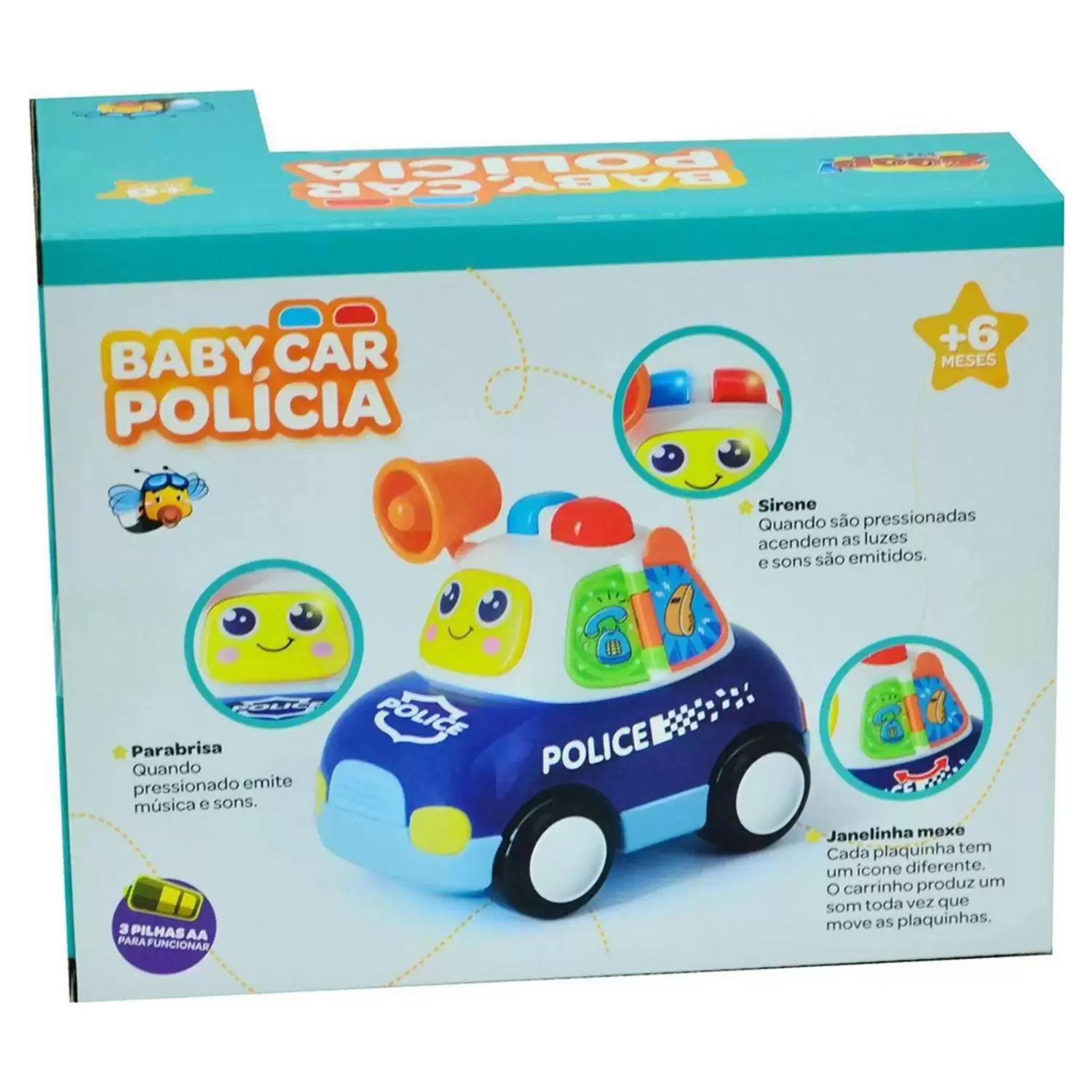 Baby Car Polícia com Som - ZP00766 - Zoop Toys - Real Brinquedos