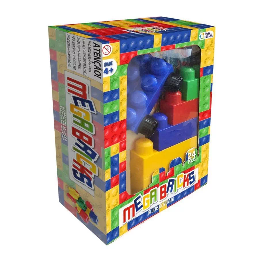 Blocos de Montar - Mega Bricks 24 peças - 2210 - Pais & Filhos - Real ...