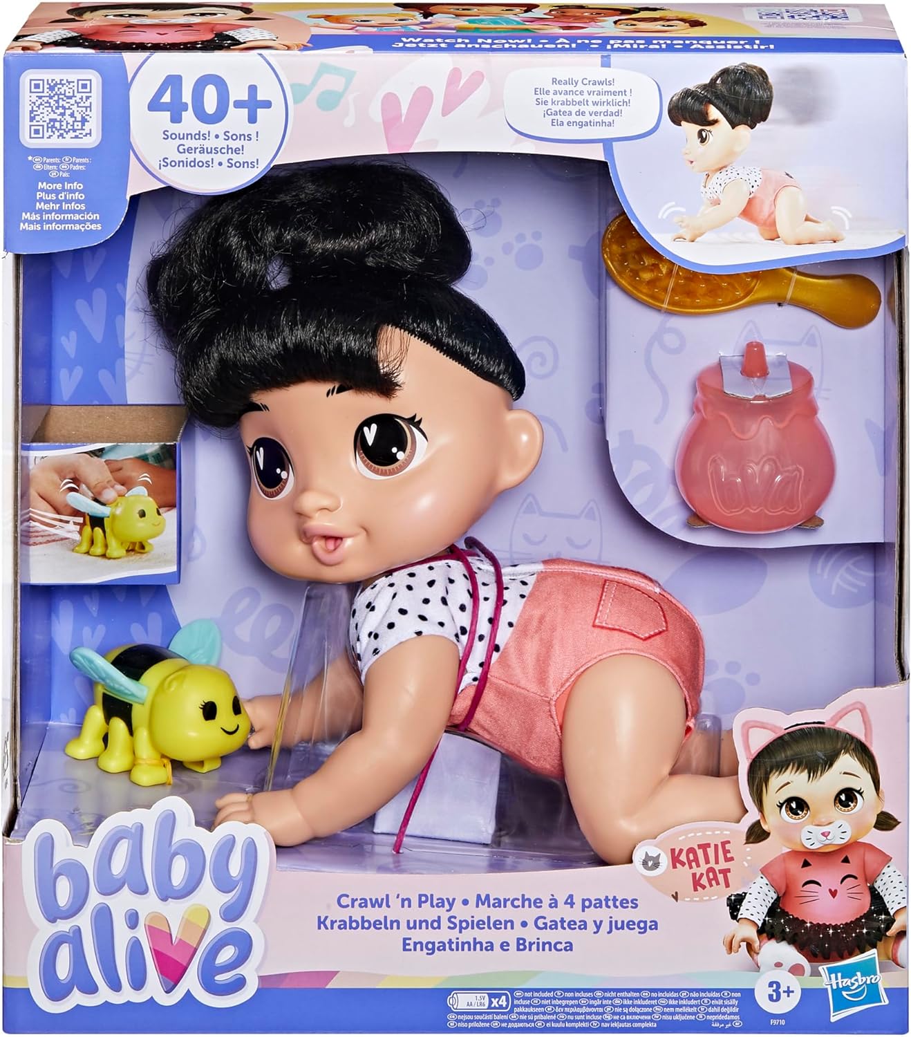 Boneca Baby Alive Morena Katie Engatinha E Brinca - F9710 - Hasbro ...
