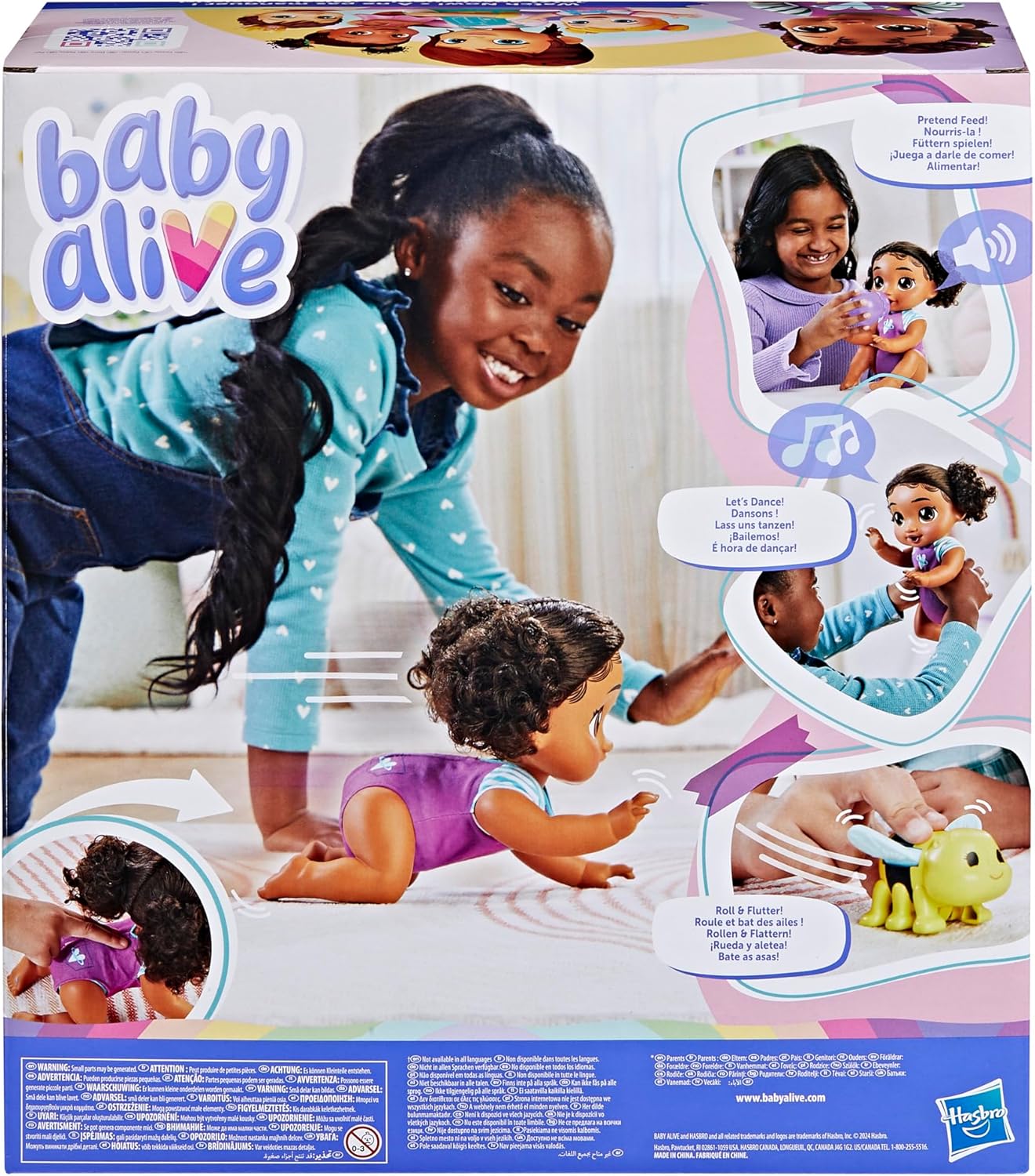 Boneca Baby Alive Negra Tilly Engatinha e Brinca - F9711 - Hasbro ...