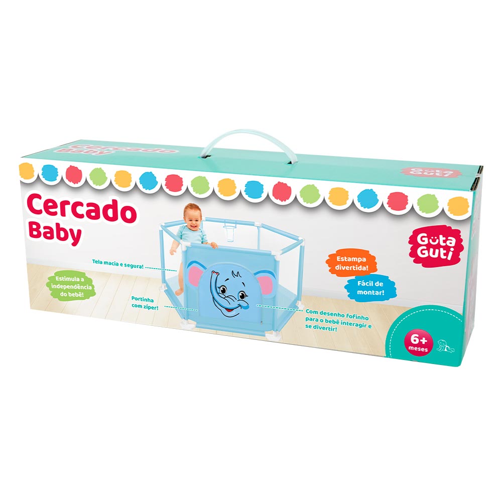Cercado Baby Estampa Azul - DMB6581 - Dm Toys - Real Brinquedos