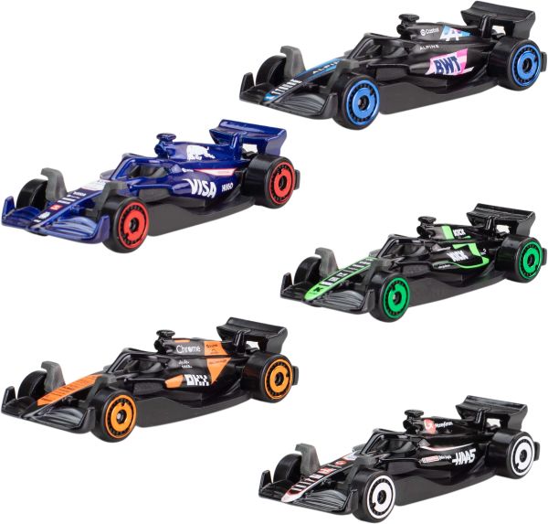 Pack 5 Hot Wheels Formula 1 - JGF58 - Mattel - Real Brinquedos