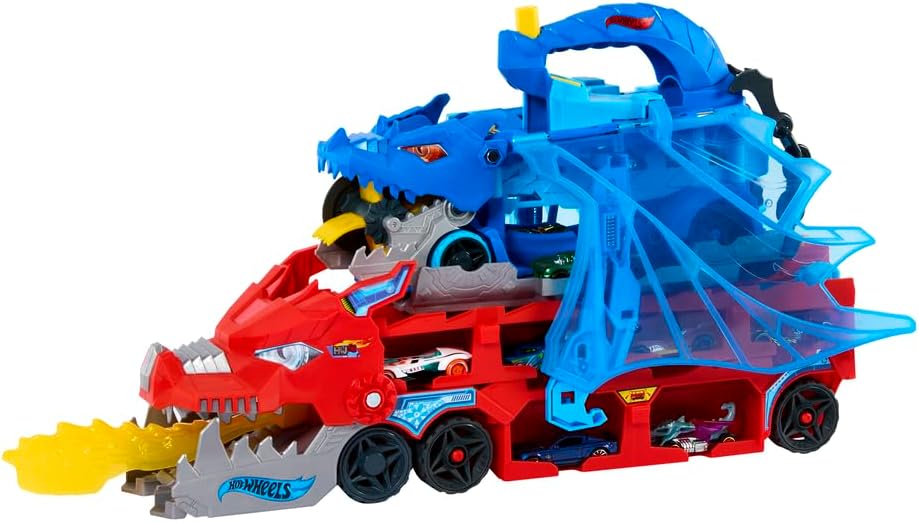 Pista Hot Wheels Supertrailer Dupla de Dragão - Mattel JBM72 - Real ...