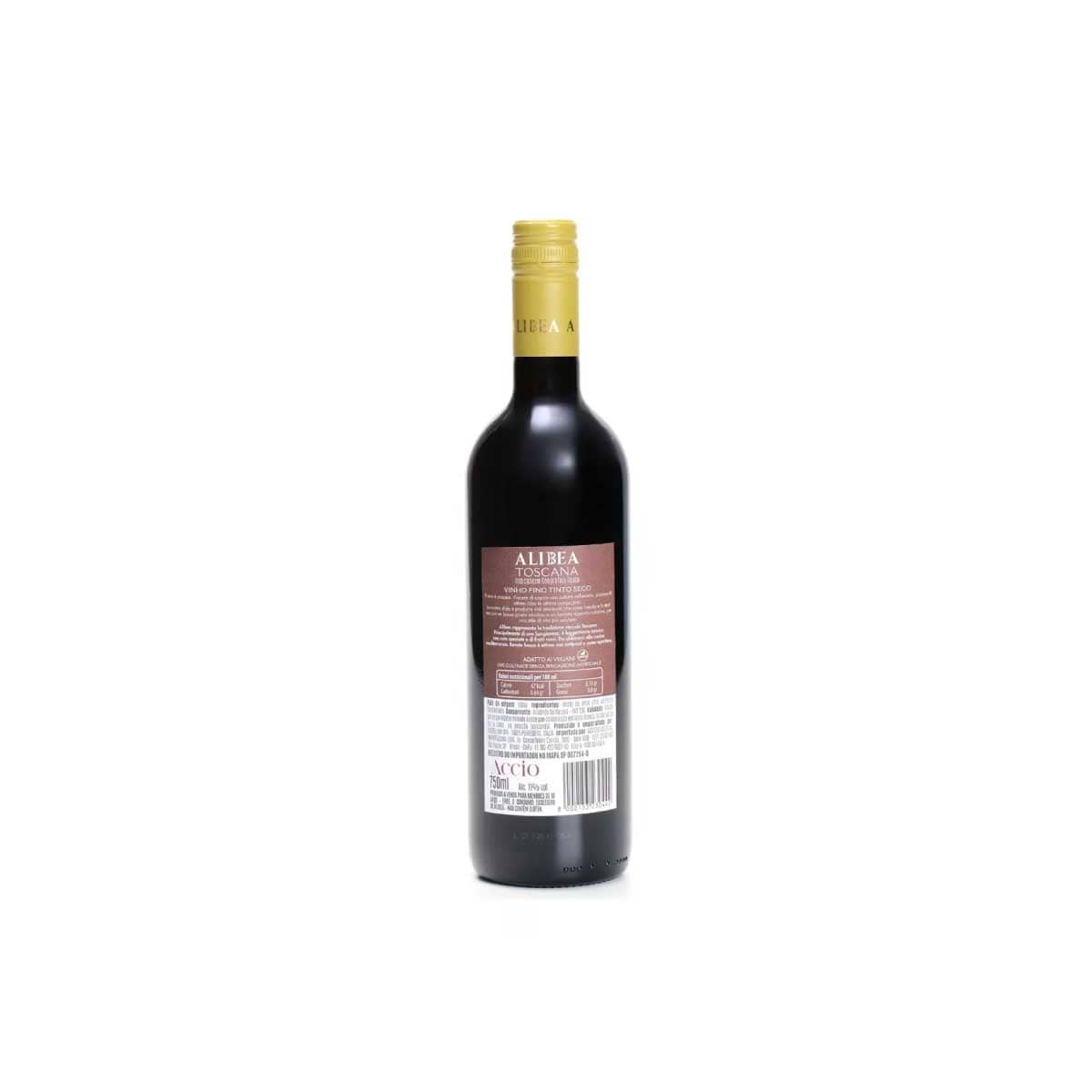 Vinho Tinto Vegano Toscana Low Carb Sem Açúcar Sem Glúten 750ml Alibea ...