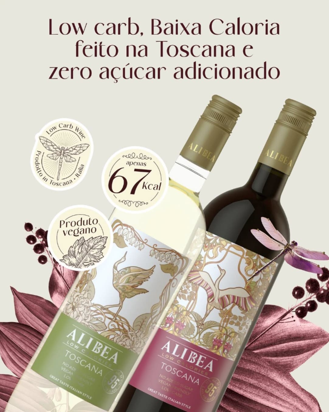 Vinho Branco Vegano Toscana Low Carb Sem Açúcar Sem Glúten 750ml Alibea ...