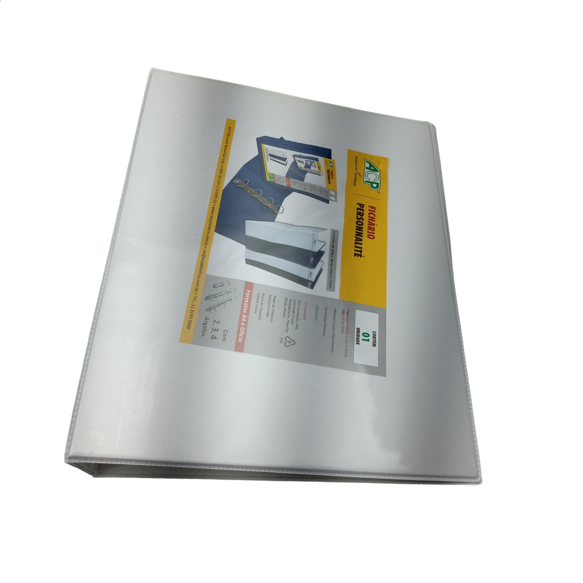 PASTA FICHARIO 4 ARG 265X335X70 OFICIO REV CRISTAL R 4750BR BRANCA ...