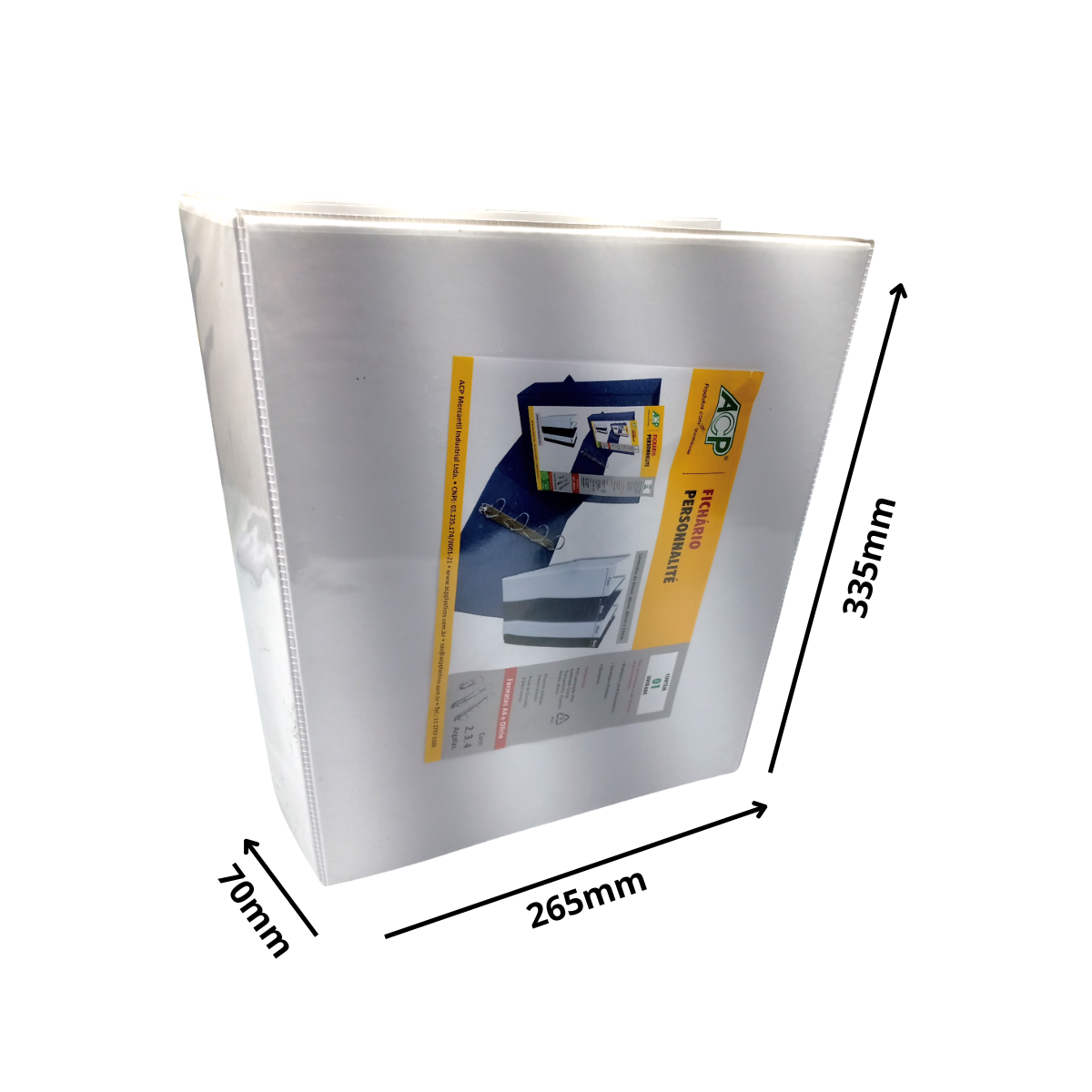 PASTA FICHARIO 4 ARG 265X335X70 OFICIO REV CRISTAL R 4750BR BRANCA ...