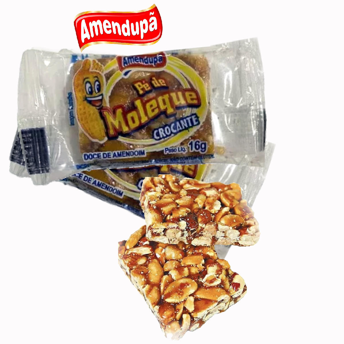 Pé de moleque crocante 800g/50und/16g. Amendupã - Os melhores Artigos ...