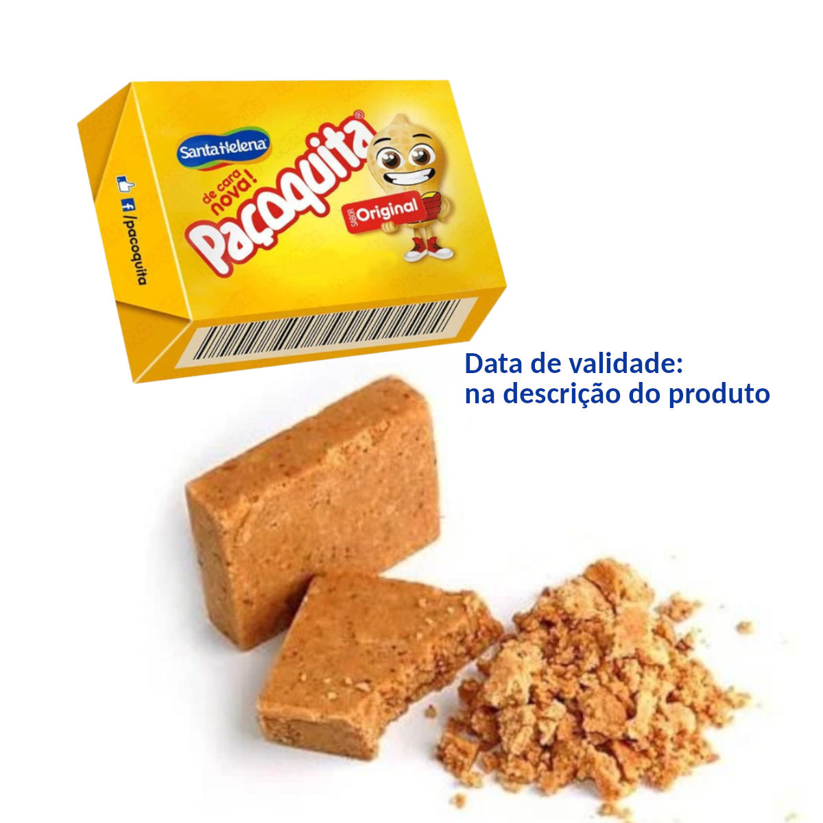 Paçoquita Tradicional caixa de 1kg/50un./20g - Santa Helena - Os ...