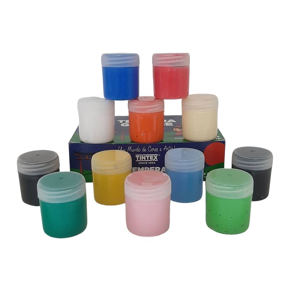 Tinta Tempera Guache 15ML 12 Cores Tintex - Relutex - Risca e Rabisca ...