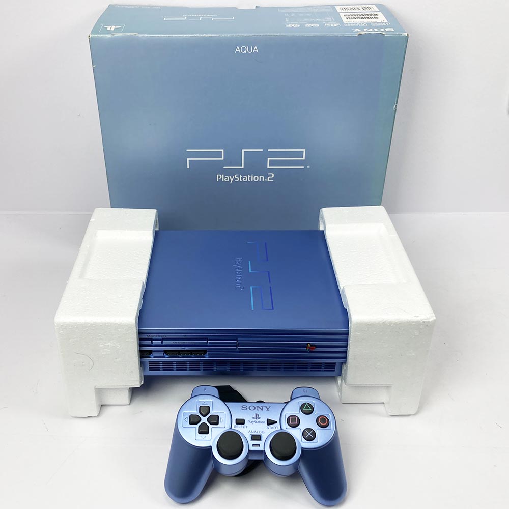 PlayStation 2, Aqua Blue, Na Caixa Seriado, Modelo SCPH 39000 AQ, PS2 ...
