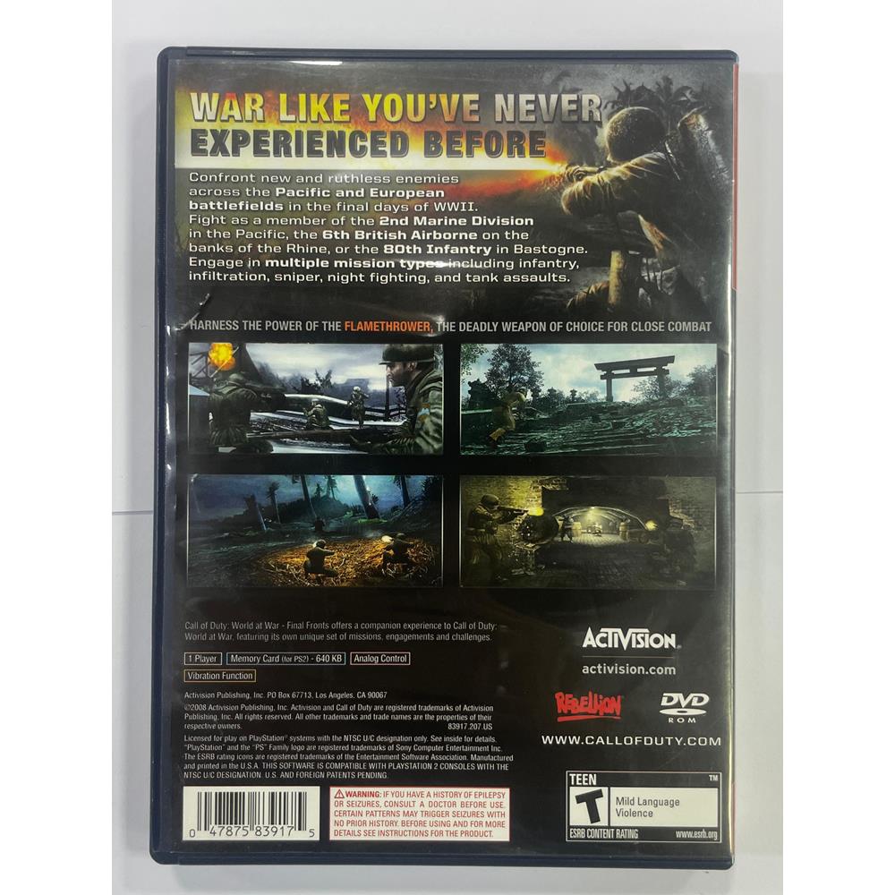 Call of Duty World At War, PS2 Original Americano (Usado) - Nova Era ...