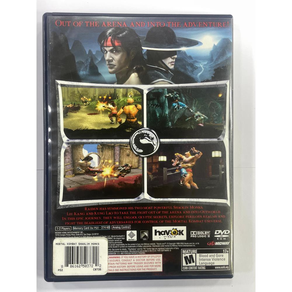 Mortal Kombat Shaolin Monks, PS2 Original Americano (Usado) - Nova Era ...