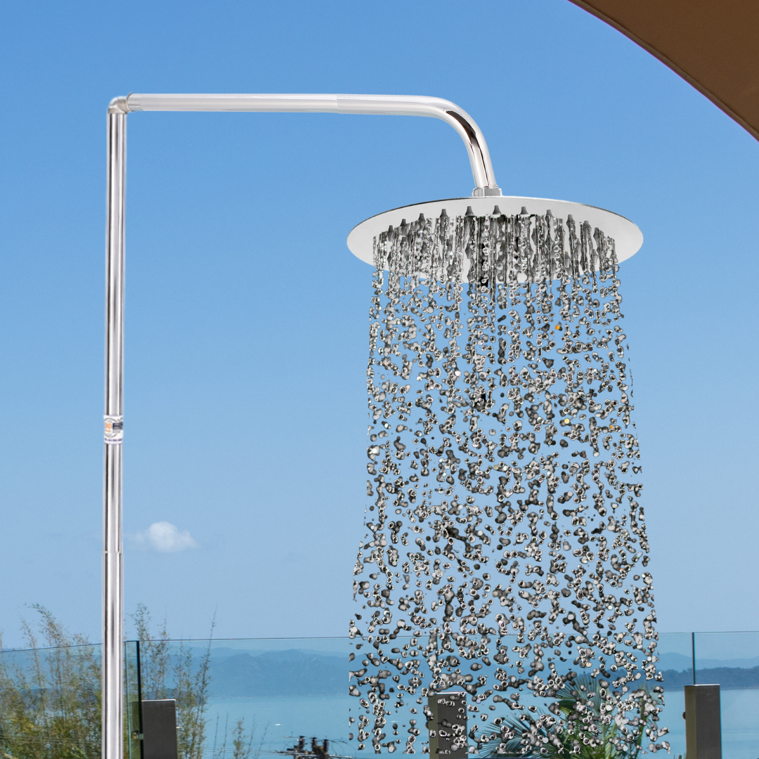 chuveiro inox redondo - inox para áreas externas - Zimas