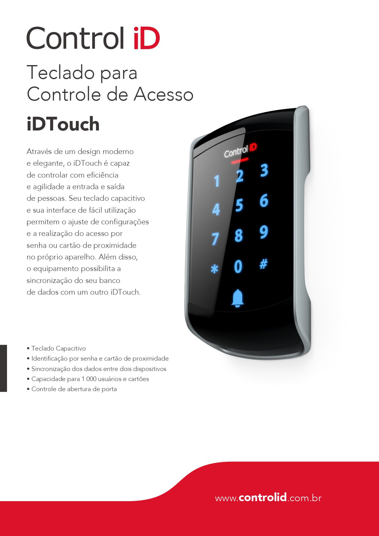 Controle de Acesso iDTouch Prox - Senha e Cartão Proximidade RFID - ControliD - ID2CONTROL ...