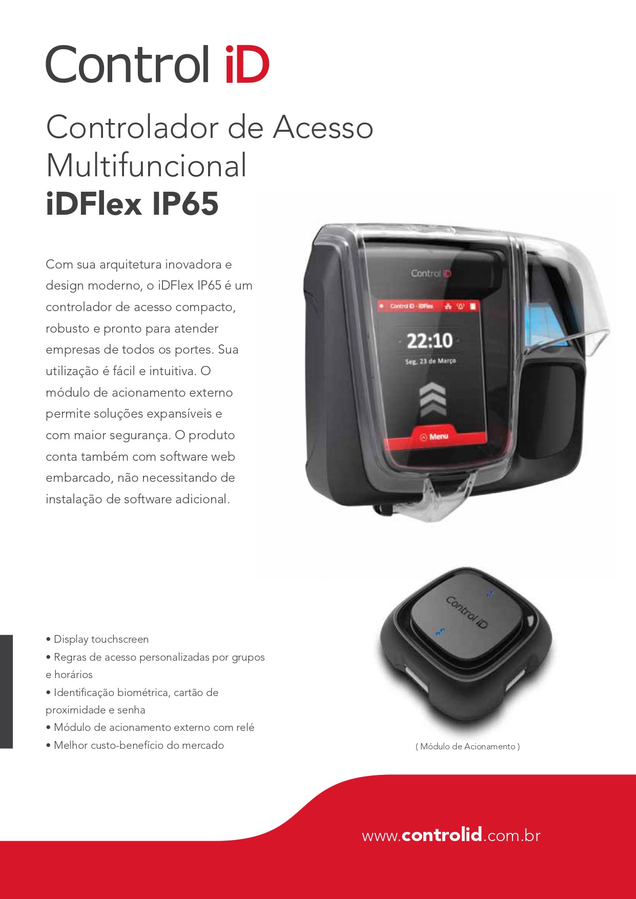 Controlador de Acesso - IDFLEX IP65 Proximidade 125 kHz + Biometria - ID2CONTROL SISTEMAS DE ...