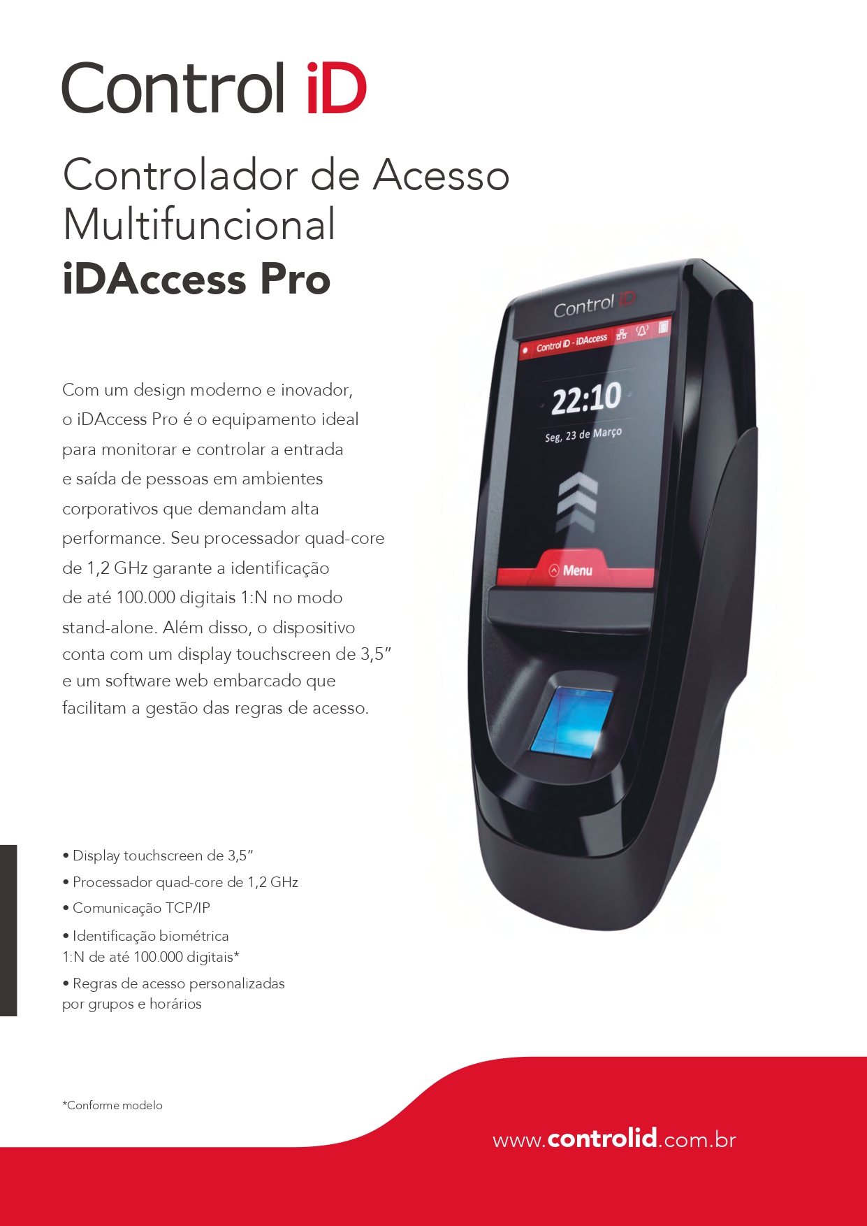 Controle de Acesso - iDAccess Pro Biometria Proximidade HID - CONTROLi - ID2CONTROL SISTEMAS DE ...