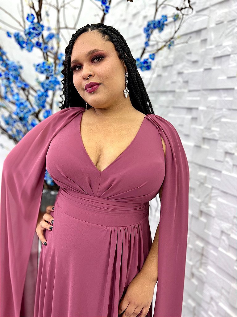 Vestido Susan longo rosa canela - Ostentacione Vestidos