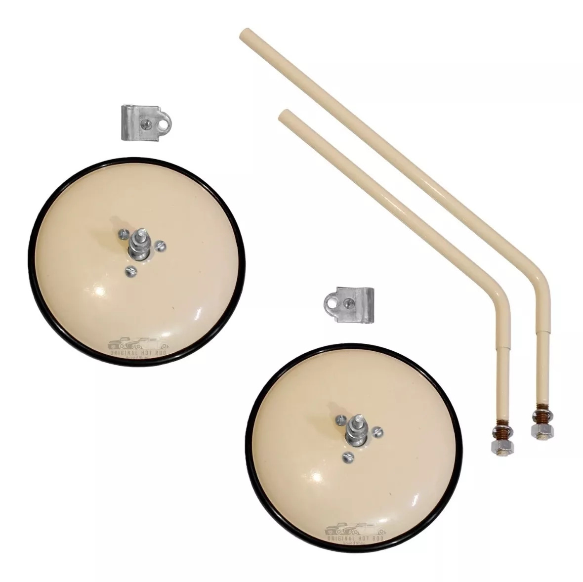 Espelho Externo Redondo Bege Kombi Corujinha Jeep - ORIGINAL HOT ROD