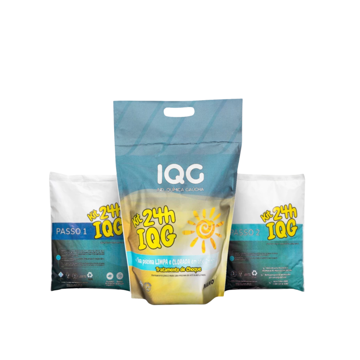 KIT LIMPA PISCINAS 24H IQG 2,4 KG (2X1.2KG) - Agro Pinheiro