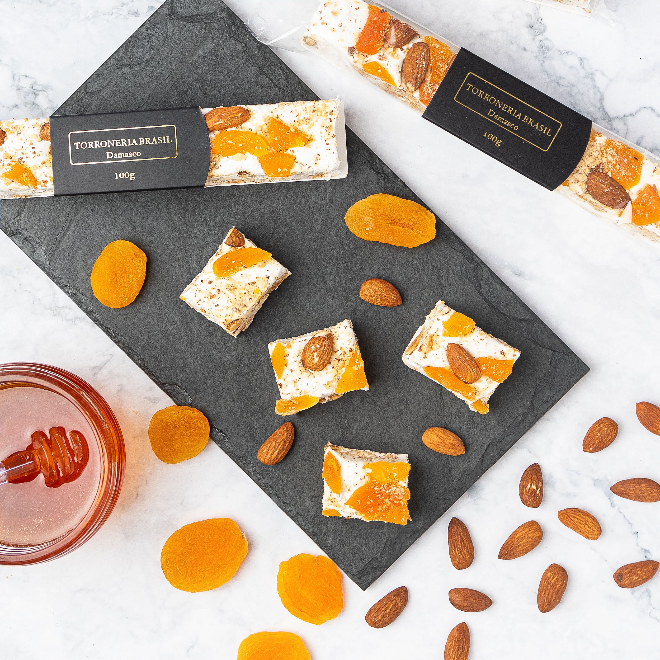 Torrone de Damasco e Amêndoas - torroneriabrasil