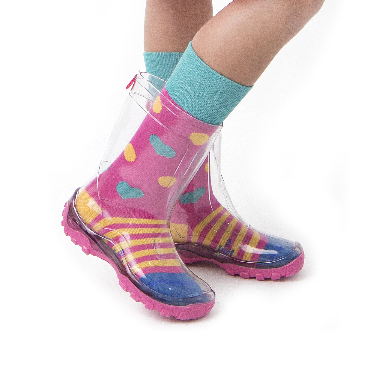 Galocha KidSplash! Lisa Transparente Incolor/Pink - Tatu Moda Infantil