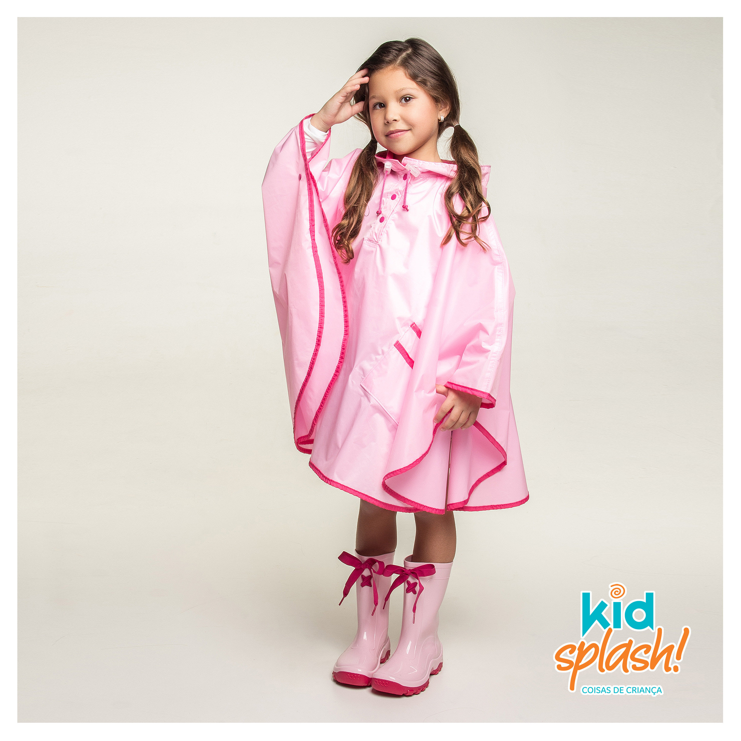 Capa De Chuva Lisa Rosa Claro - Tatu Moda Infantil