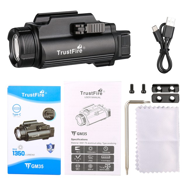 LANTERNA TRUSTFIRE GM35 1350 LUMENS PARA PISTOLA - ARMEIRO - Armas ...
