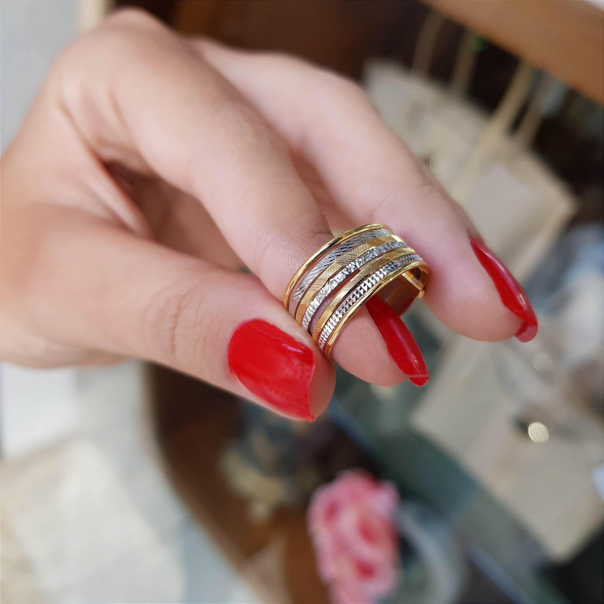 Anel 7 Aros Ouro 18K | Retran Joias - Retran Joias - Uma Joia é Para Sempre